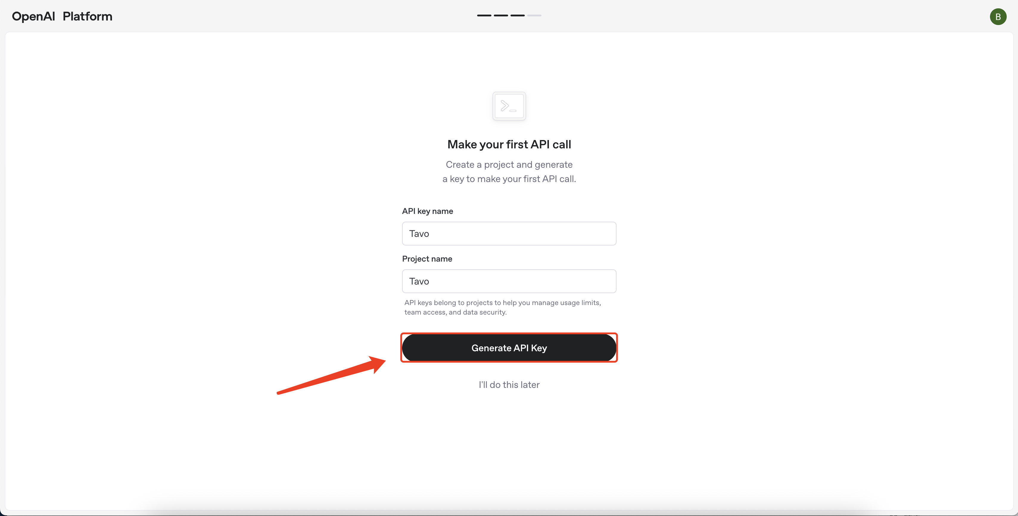 OpenAI API密钥获取 | Tavo